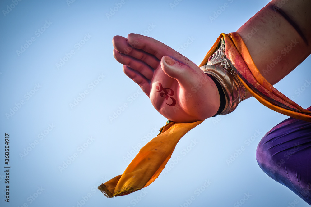 Hand of God Ganesha giving blessings for background Stock Photo | Adobe ...