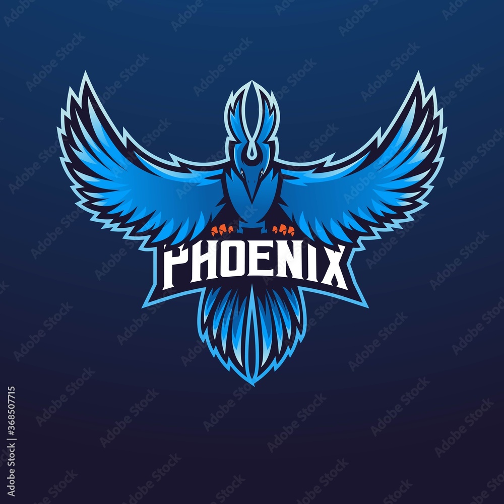 phoenix mascot logo design vector illustration for gaming, esport ...