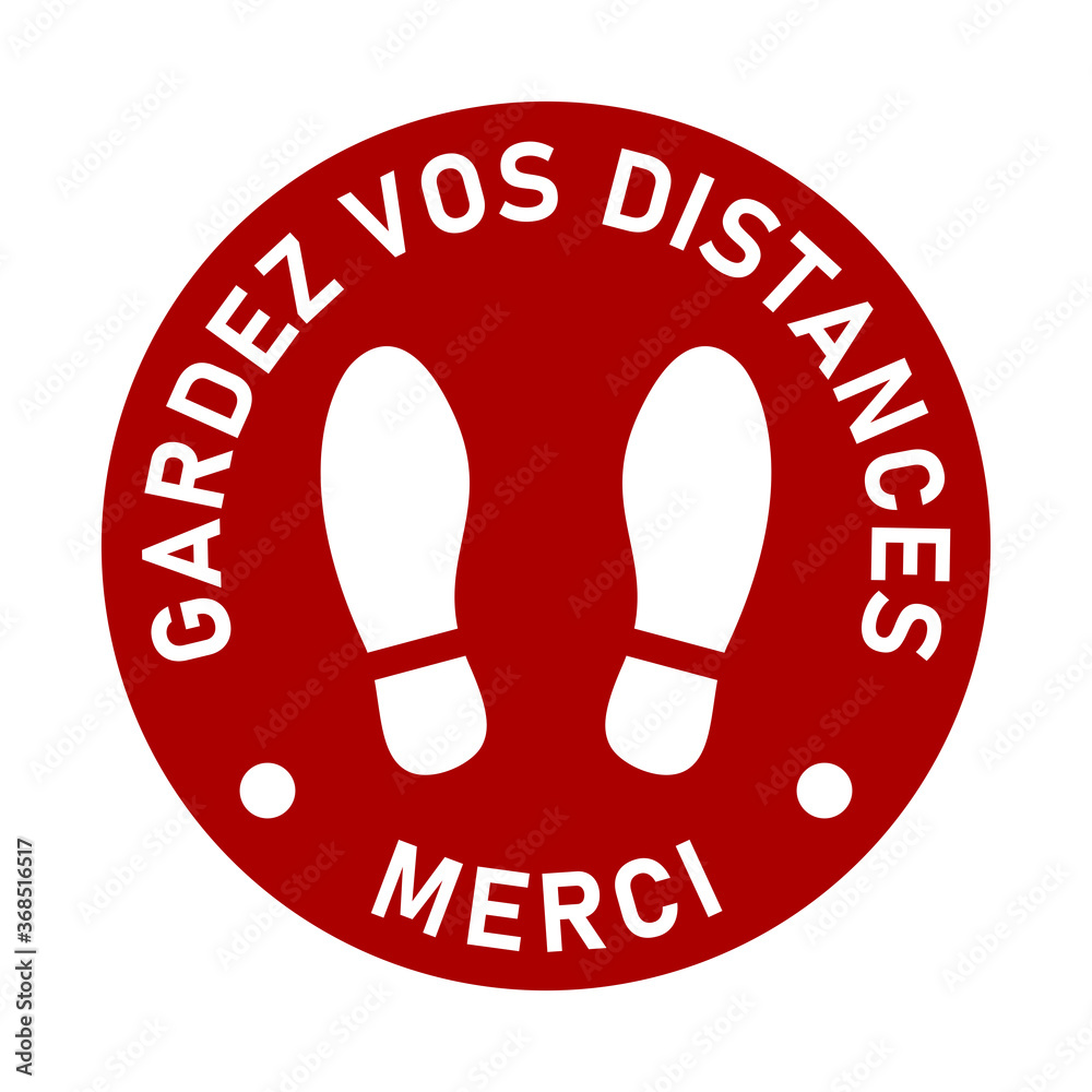 Vetor de Gardez Vos Distances Merci ("Please Keep Your Distance Thank ...