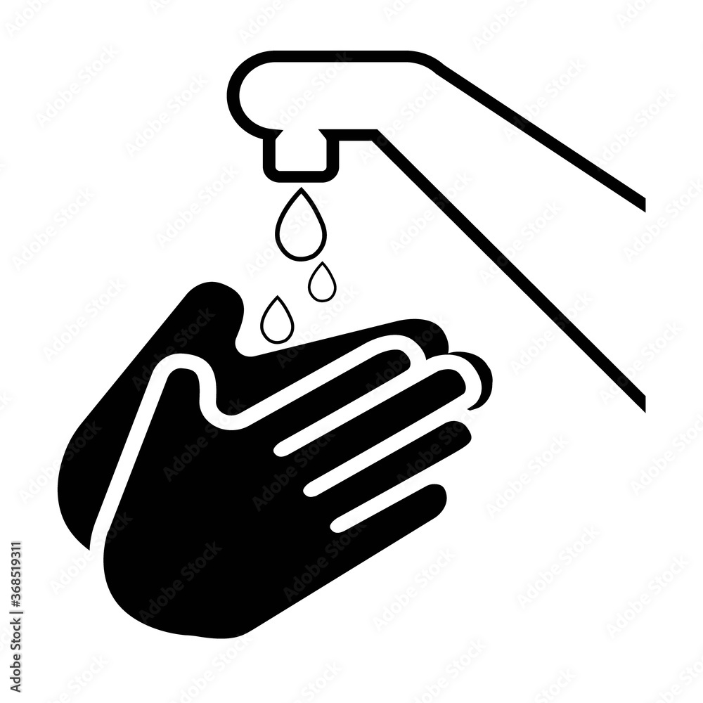 Wash your hands or safe hand washing vector symbol. Stock Vector ...