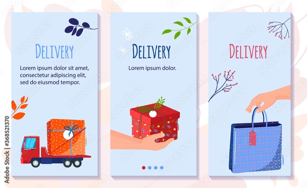 Cosmetics beauty delivery vector illustration. Cartoon flat courier van ...