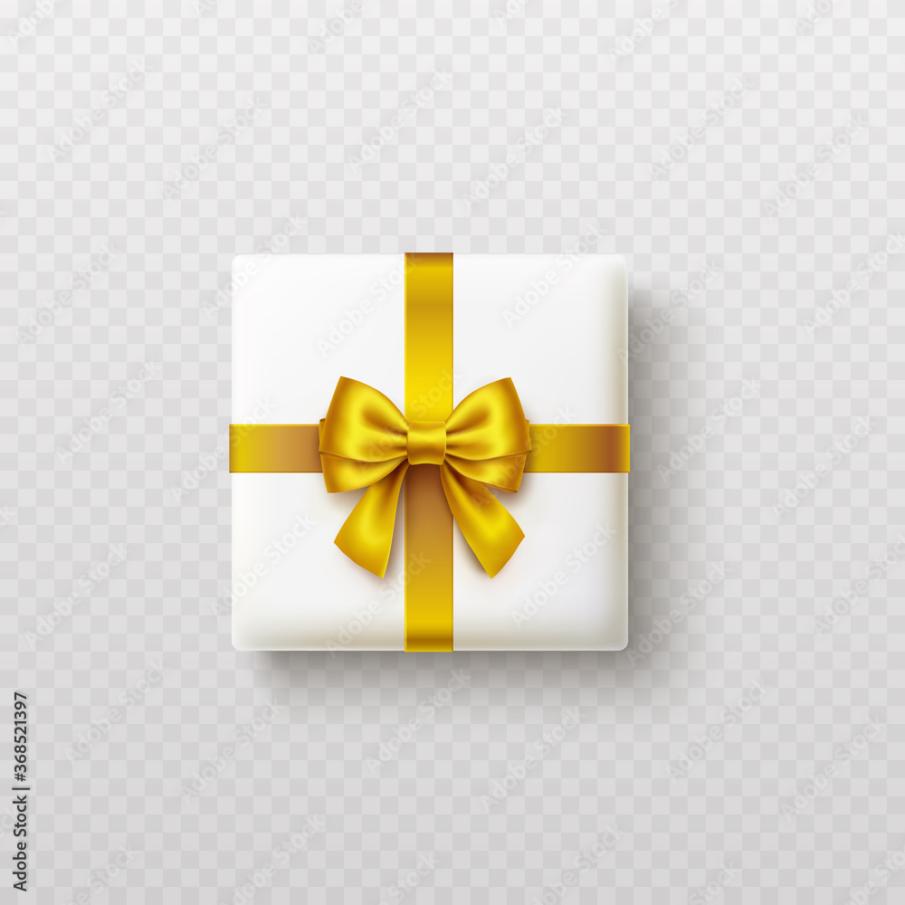 Gift box mock up top view with shadow isolated on transparent ...
