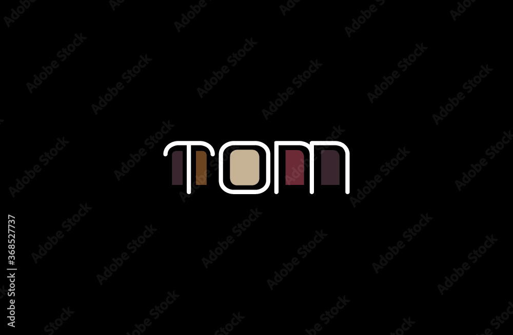 Tom Name Art in a Unique Contemporary Design in Java Brown Colors Stock ...
