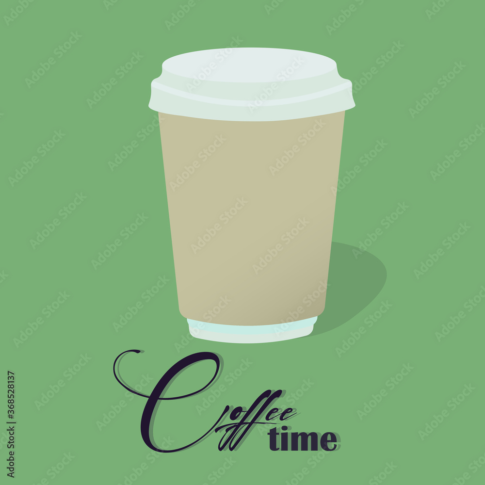 vector illustration coffee time lettering sign logo design for cafe or ...