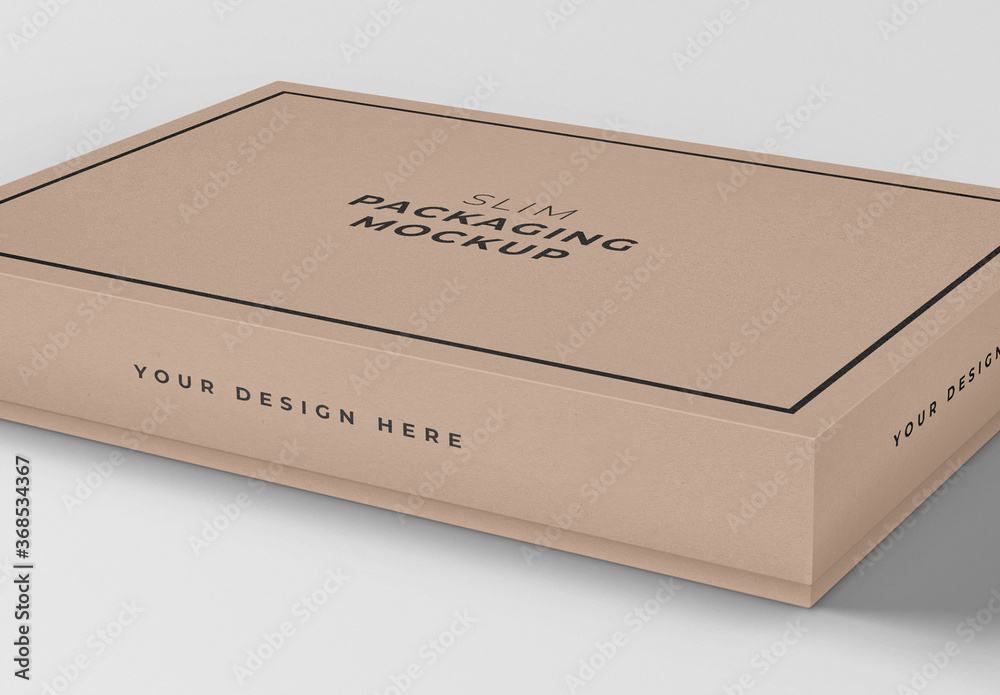 Slim Cardboard Box Packaging Mockup Stock Template | Adobe Stock
