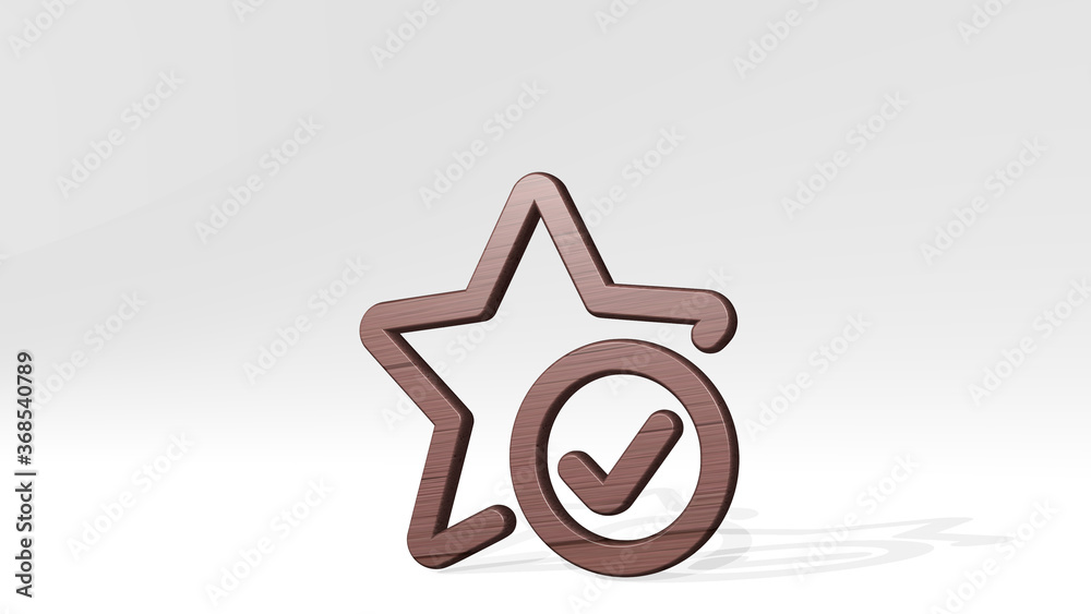 rating star check casting shadow from a perspective. A thick sculpture ...