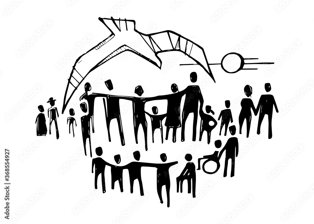 Holy Spirit symbol and community of people Stock Vector | Adobe Stock