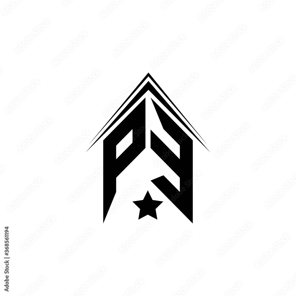 Initial PE logo design with Shape style, Logo business branding. Stock ...