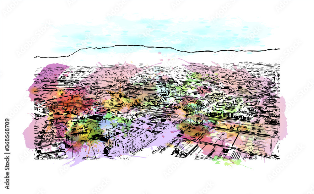 Building view with landmark of Albuquerque, New Mexico’s largest city ...