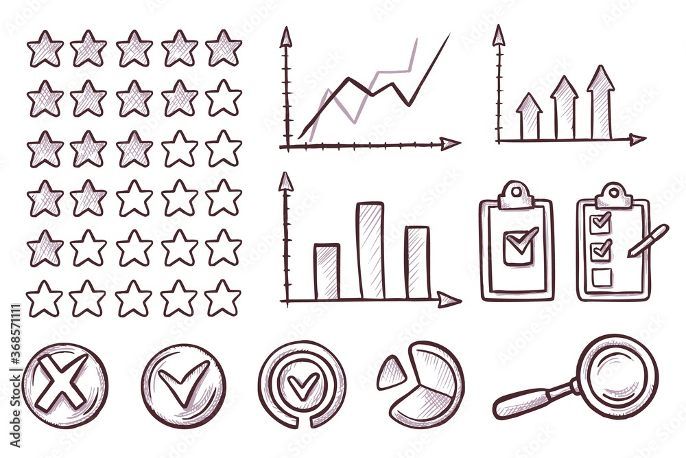 Business rating icon. Ranking star, investment check-list plan strategy ...