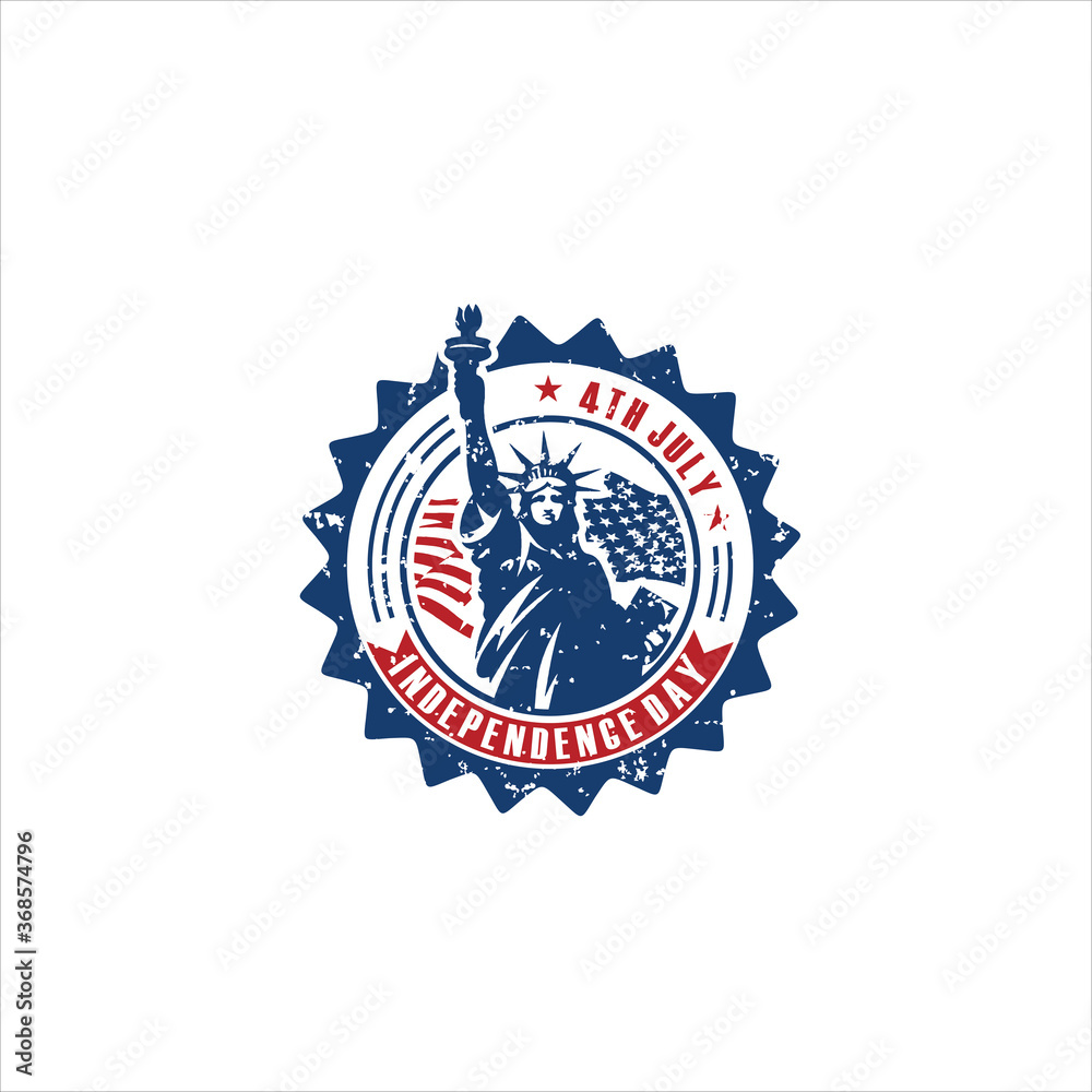 Statue of Liberty emblem America logo silhouette icon vector Stock ...