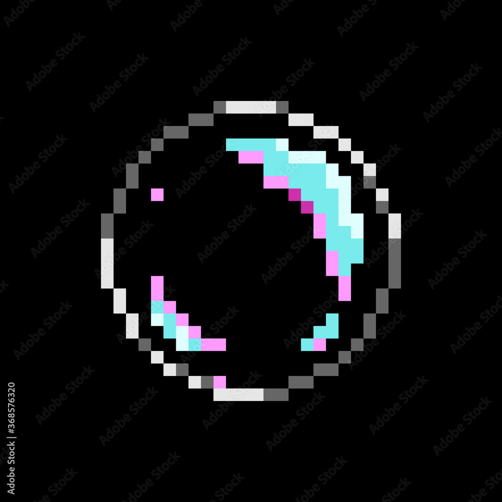 Pixel 8 bit bubble ball. Vector illustration of pixel art. Stock Vector ...