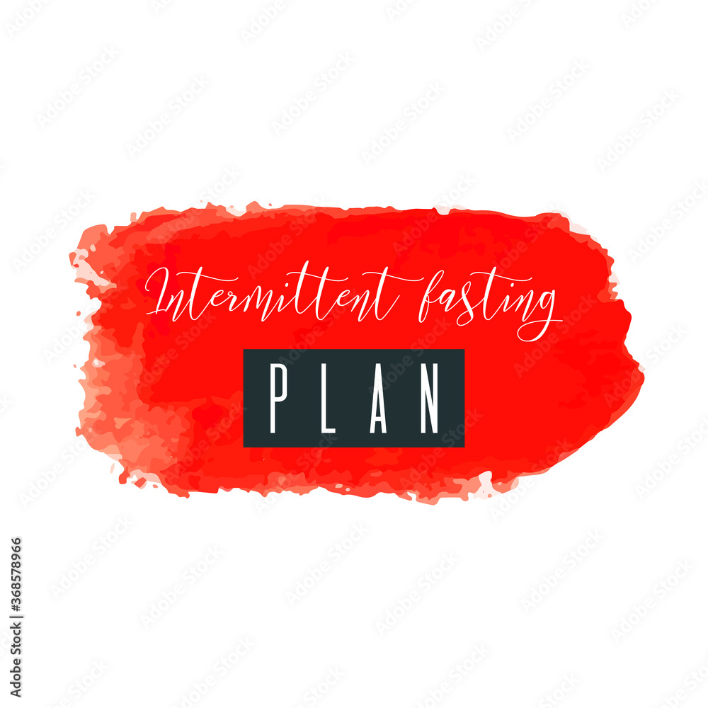 Vetor de Intermittent fasting plan vector logo, time-restricted eating ...