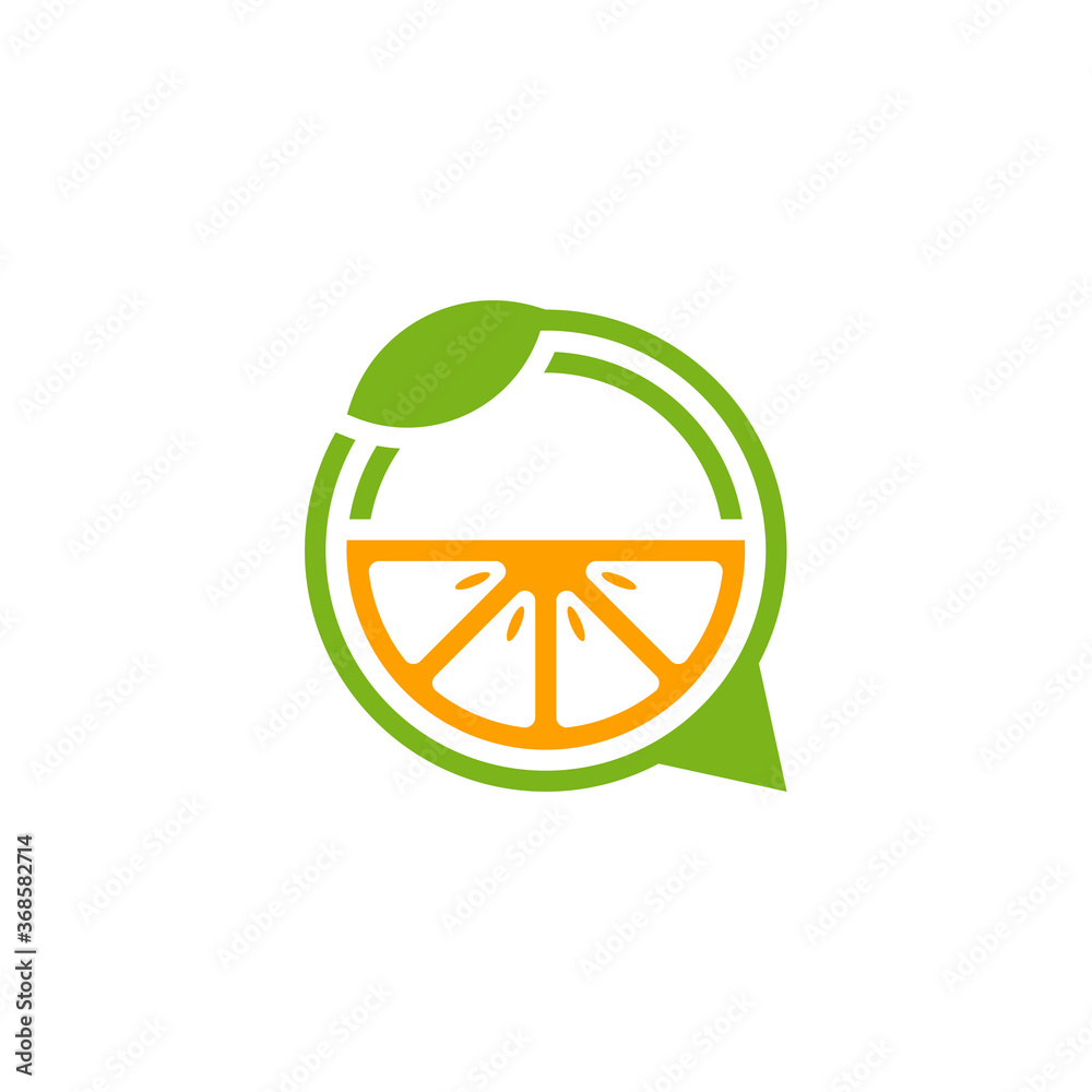 Chat with Modern fresh orange logo vector illustration, Fresh Orange ...