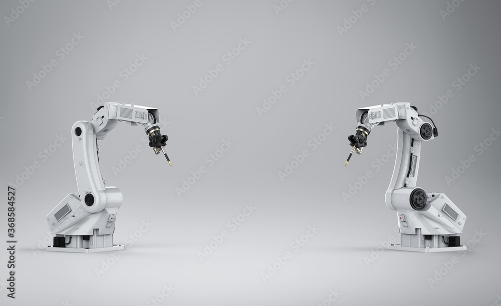 Welding robotic arms with space Stock Photo | Adobe Stock