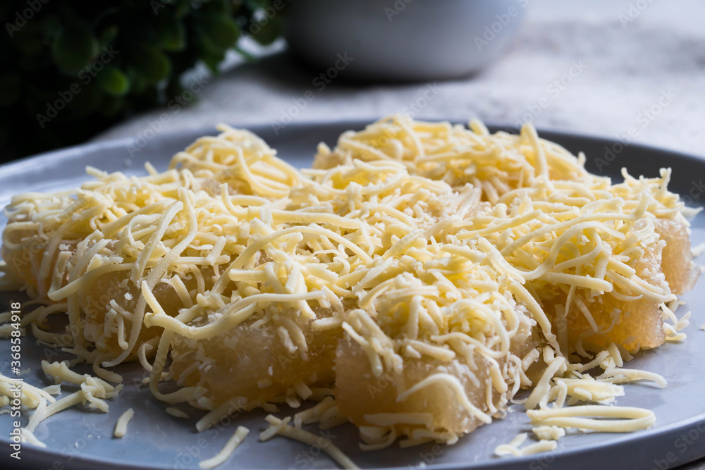 pichi pichi is a form of Filipino dessert made from grated cassava ...