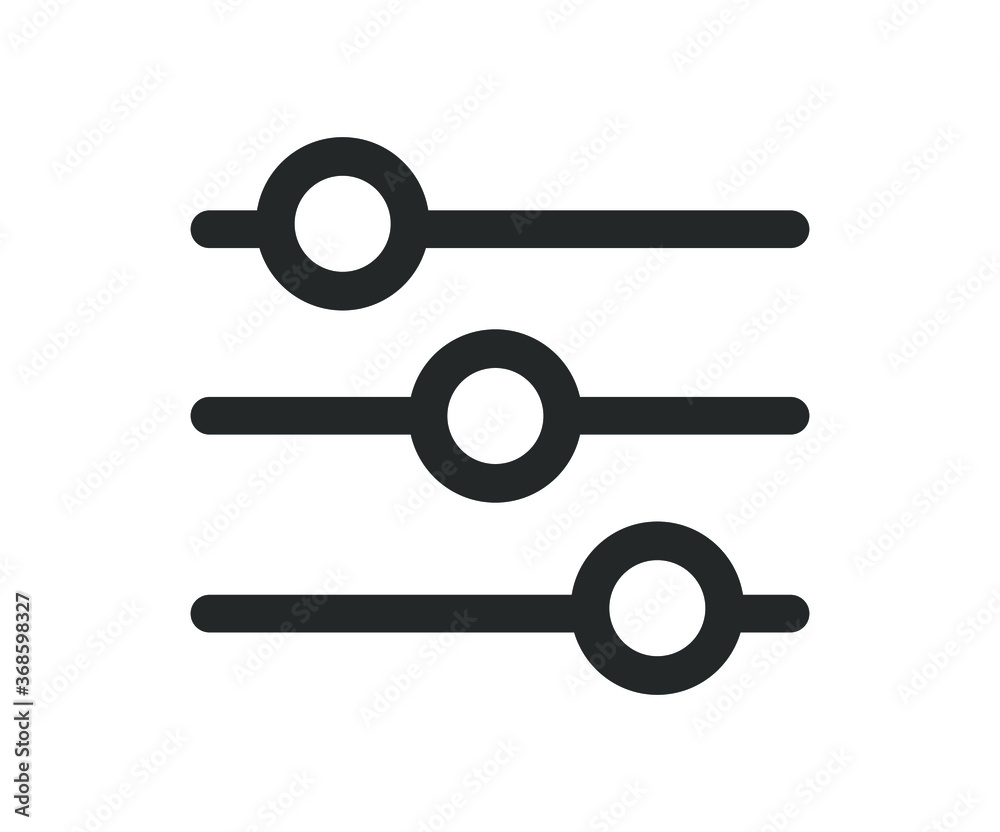 Adjustment icon symbol. Adjusting settings logo sign. Vector illustration image. Isolated on ...