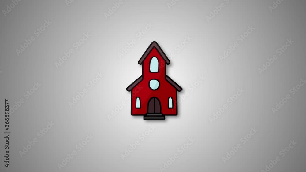 Small House animated cartoon icon - Red and brown House 4K animation ...