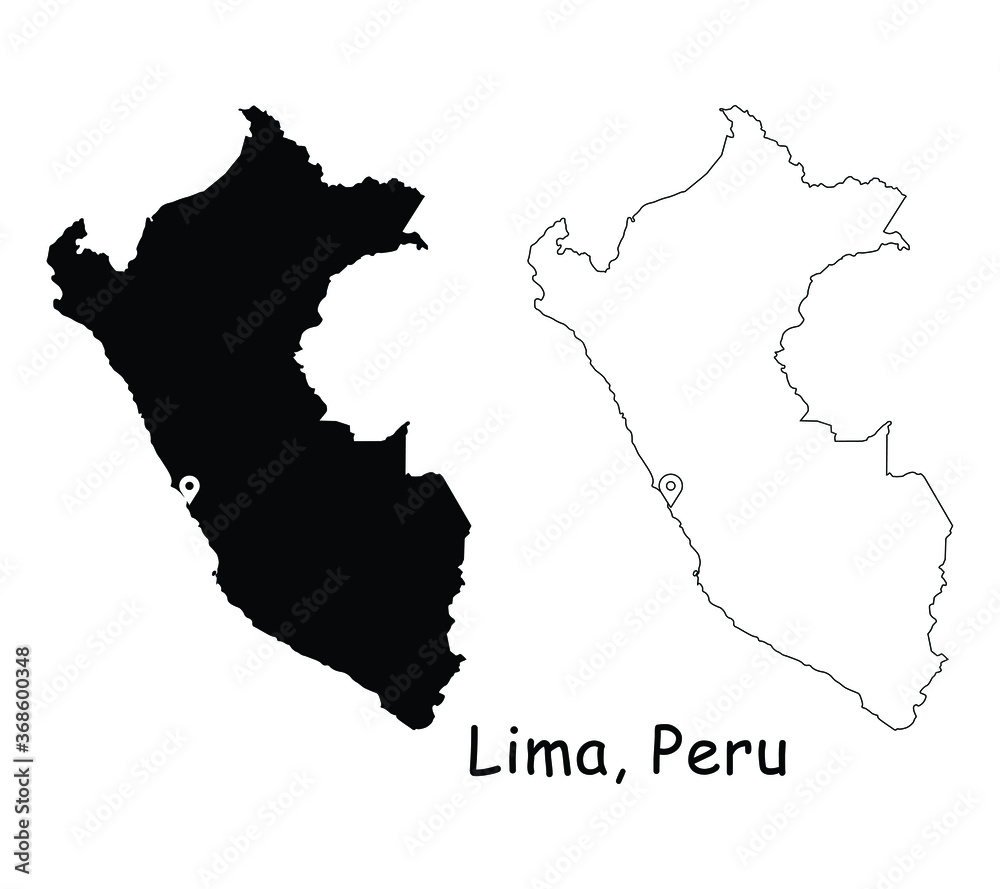 Lima, Peru. Detailed Country Map with Location Pin on Capital City ...