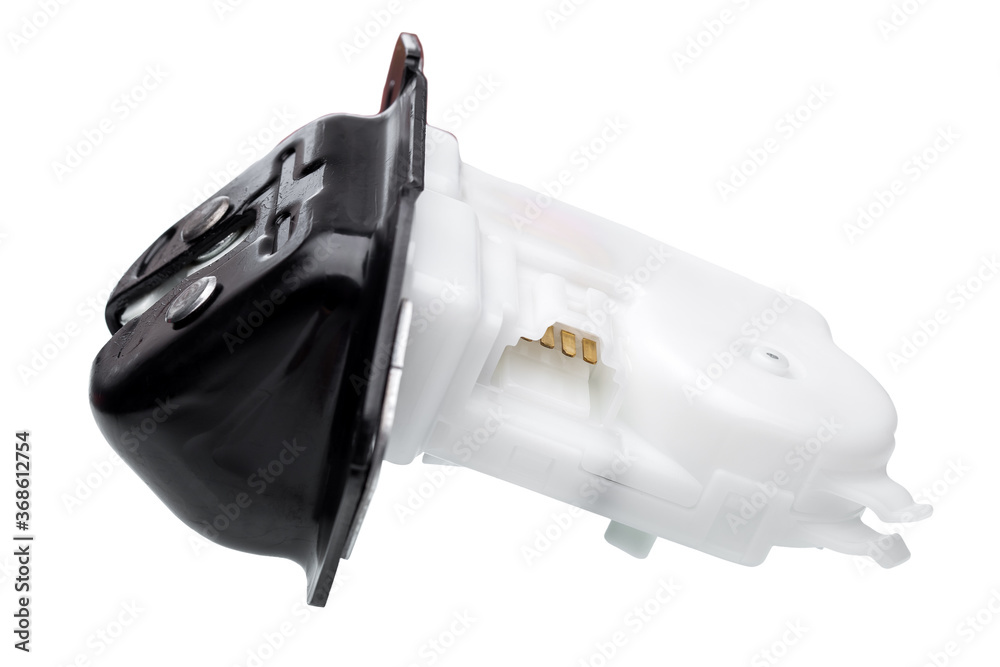 Electric car lock side view isolated on a white background, spare part ...