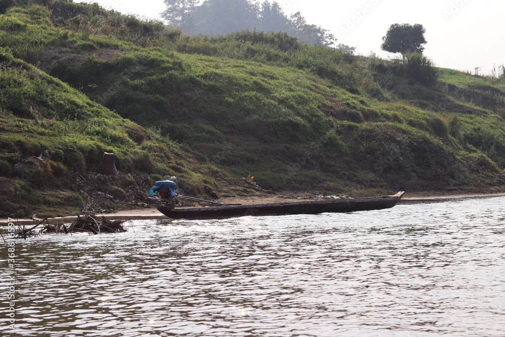 Different boat used in sangu river at Bandarban Stock Photo | Adobe Stock