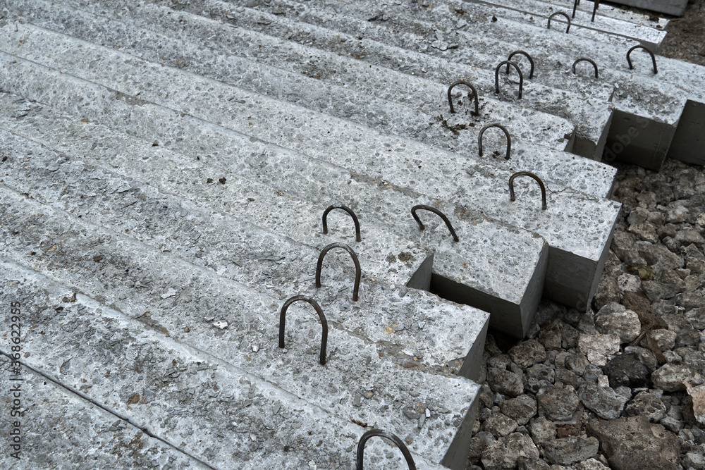 new concrete blocks and curbs for road construction Stock Photo | Adobe ...