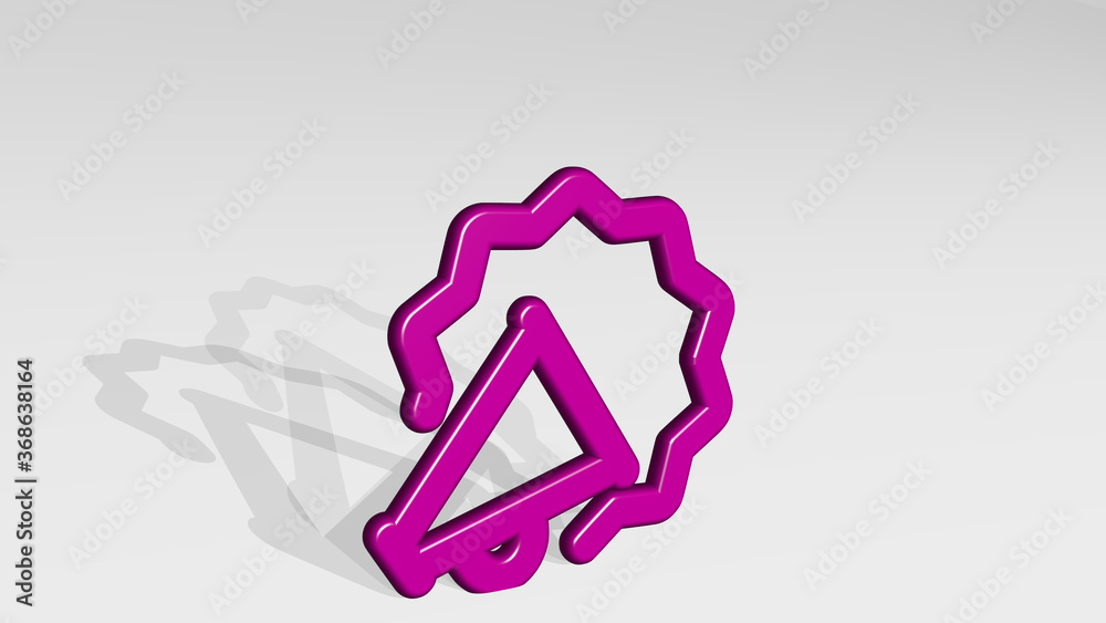 advertising megaphone stand with shadow. 3D illustration of metallic ...
