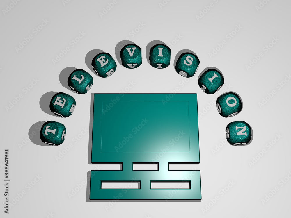 3D illustration of television graphics and text around the icon made by ...
