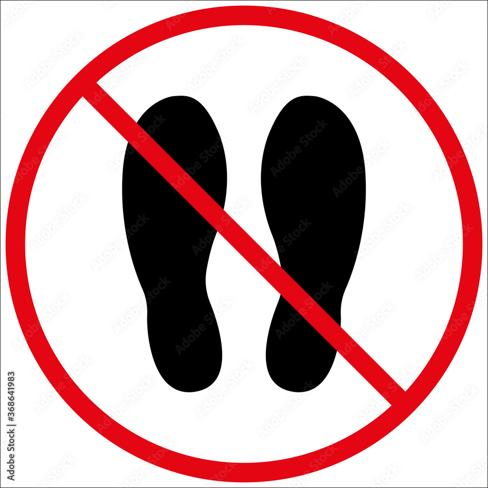 Do not walk or stand here. Warning label, danger sign. Logo style. The ...