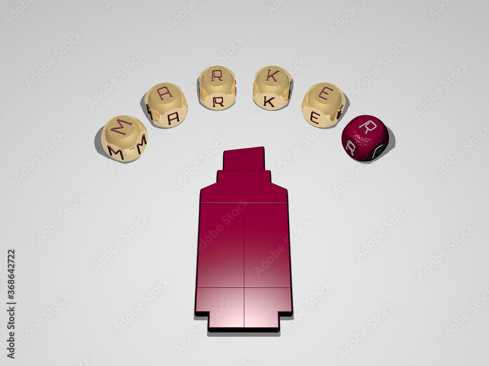 3D illustration of MARKER graphics and text around the icon made by ...
