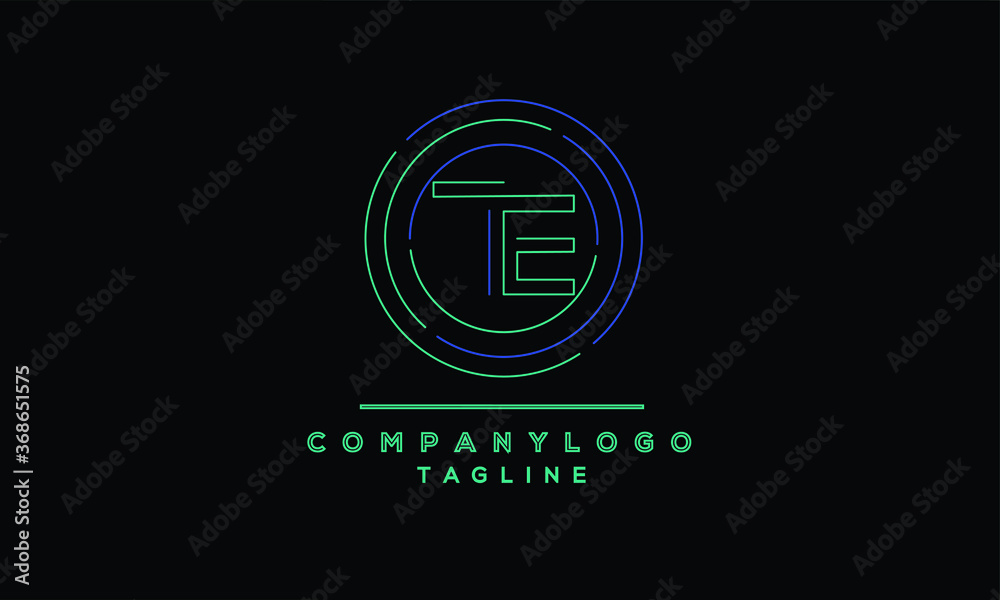 TE initials monogram letter text alphabet logo design Stock Vector ...