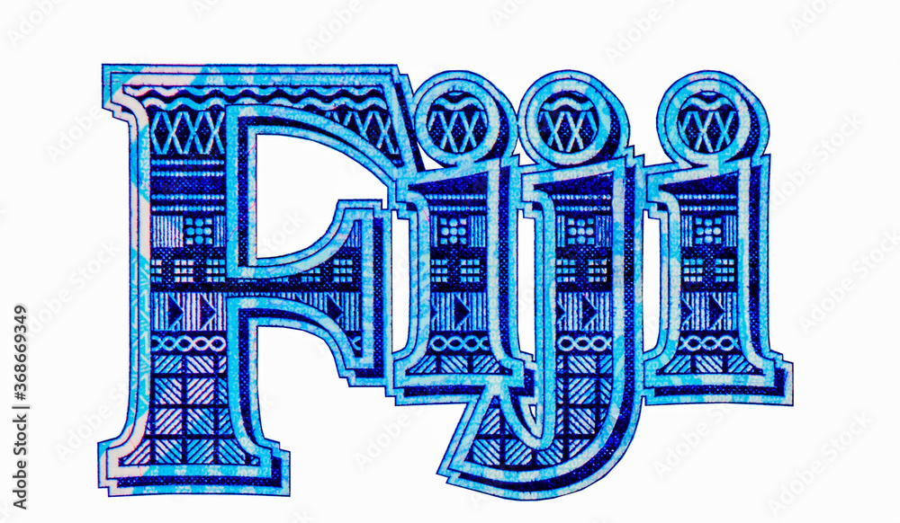 Fiji English alphabet on the banknote of Fiji Portrait from Fiji 20 ...