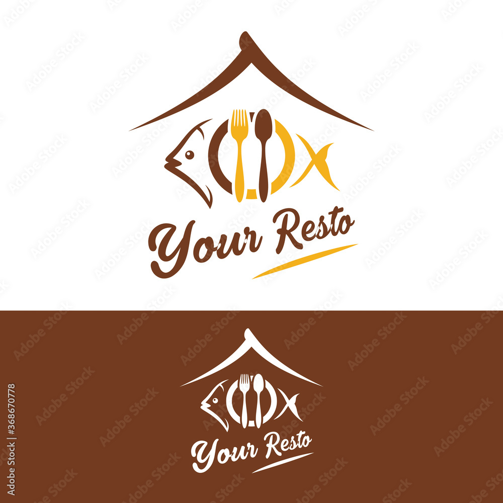 Vector logo template Resto, restaurant Nice design, elegant and modern ...