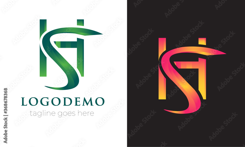 Initial letter H & S logo template vector.Modern abstract H & S Logo ...
