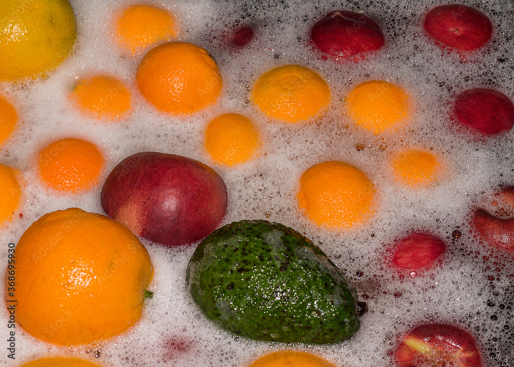 Disinfection of fruits and vegetables Stock Photo | Adobe Stock