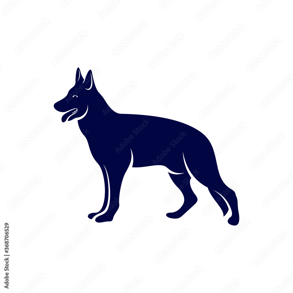 Sniffer Dog Logo Design Vector. Silhouette of Sniffer Dog. Vector ...