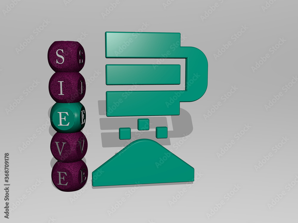 3D representation of SIEVE with icon on the wall and text arranged by ...