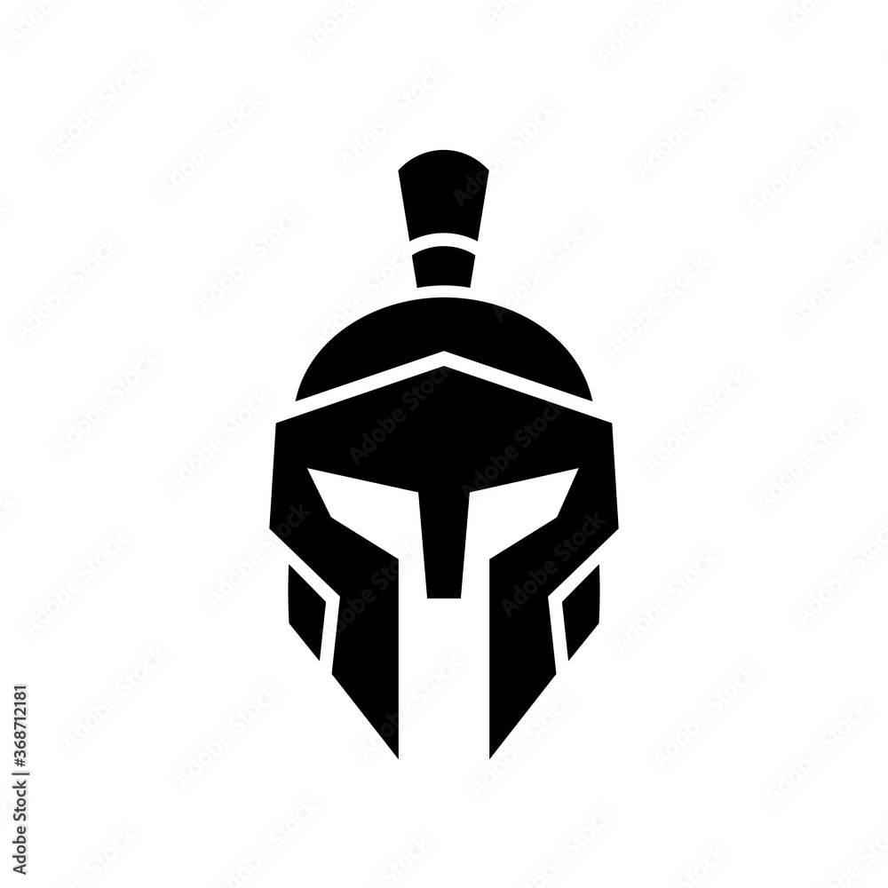 Vector Spartan Helmet Front View Helmet Ancient Spartan Helmet And