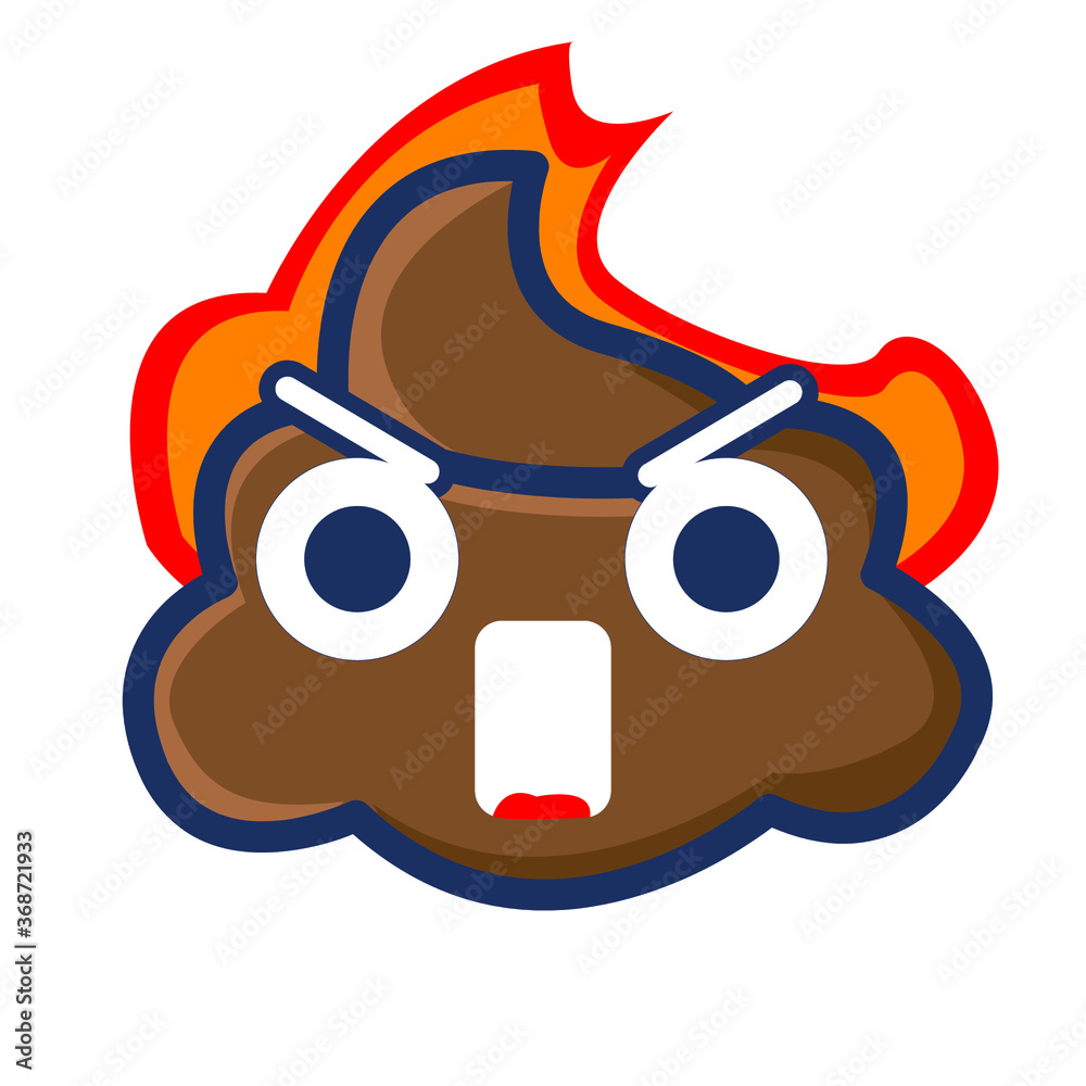 Angry Cute Poop Emoji Vector Design Stock Vector | Adobe Stock