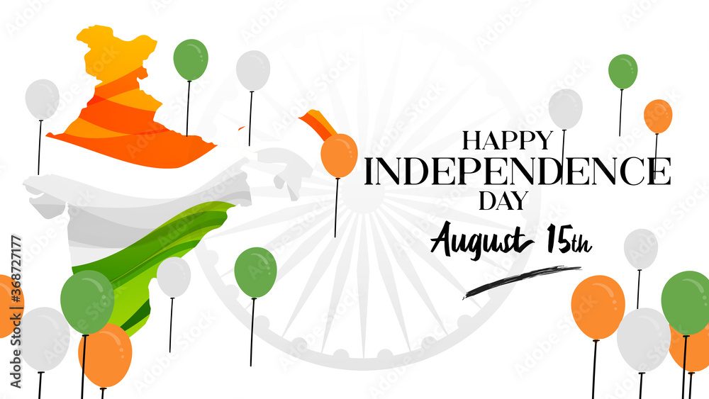 india independence day 15th august map flag tricolor poster Stock ...