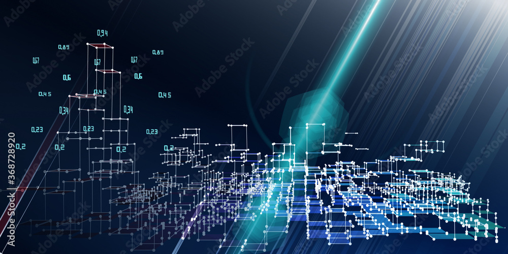 Abstract analysis infographics background with blurred lines. 3d ...