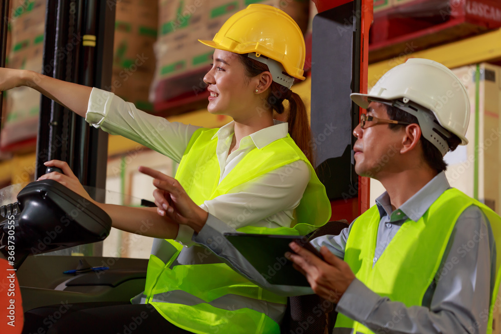 Professional engineering civil , worker, Asian woman Quality control on ...