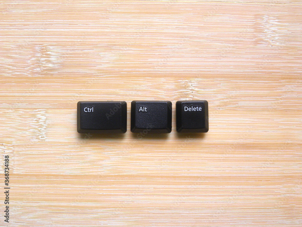 Black color Ctrl Alt Delete keys of computer keyboard Stock Photo ...