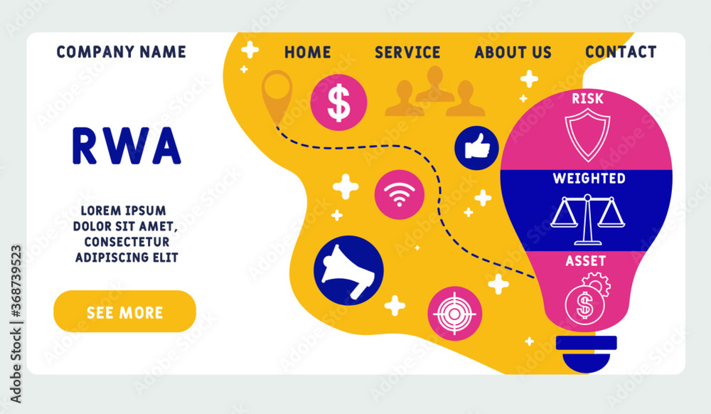 Vector website design template . RWA Risk Weighted Asset. business ...
