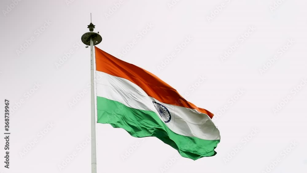 INDIA FLAG FLYING HIGH WITH PRIDE flag fluttering india independence ...
