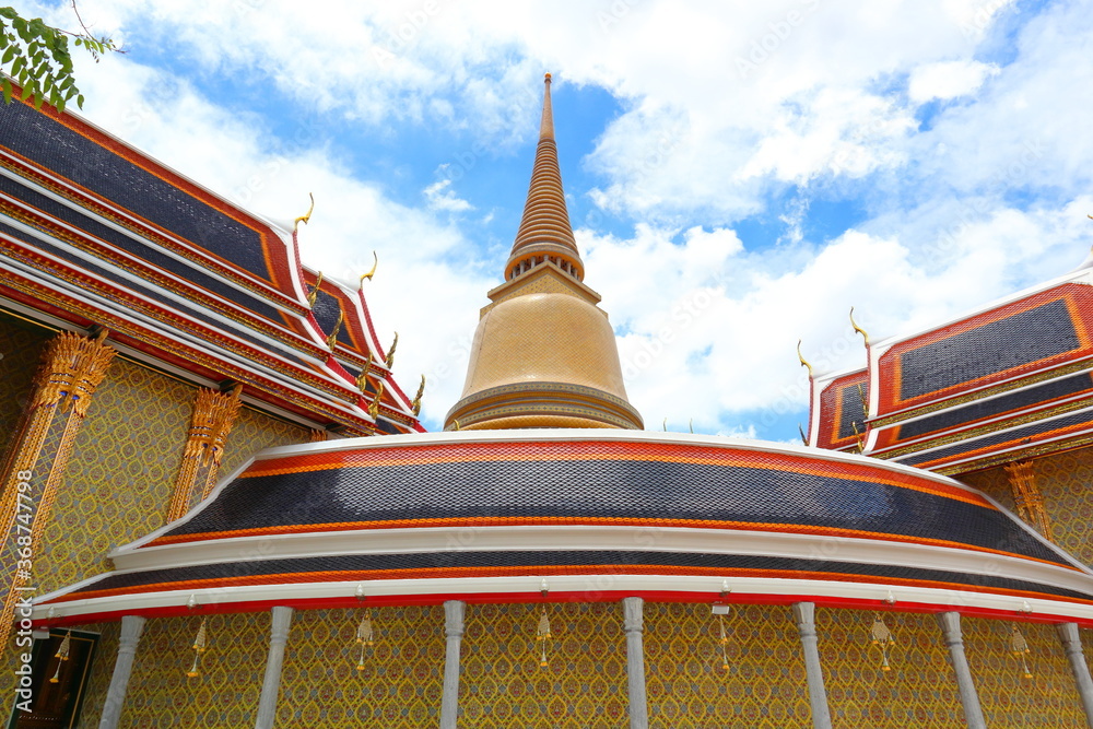 The golden chedi ,Thai architecture and beautiful patterns are in the ...