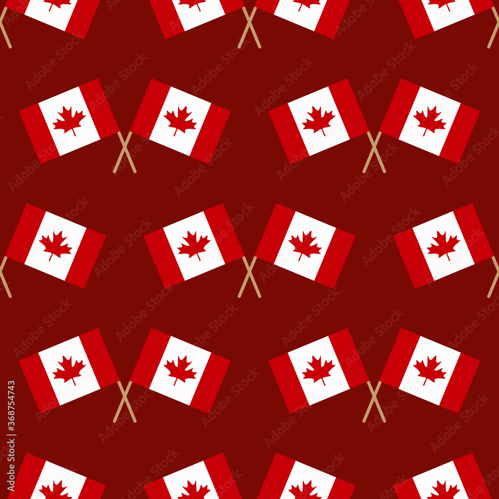 Canadian flags vector seamless pattern background for Canada Day, Civic ...