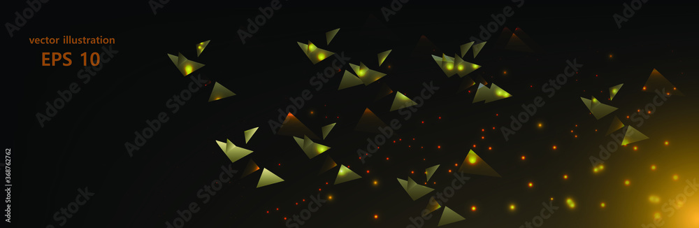 3d Abstract Mesh Background With Circles And Particles On A Dark