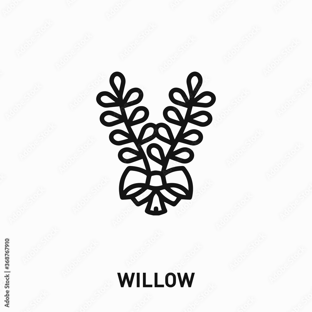 willow icon vector. willow sign symbol for your design vector de Stock ...