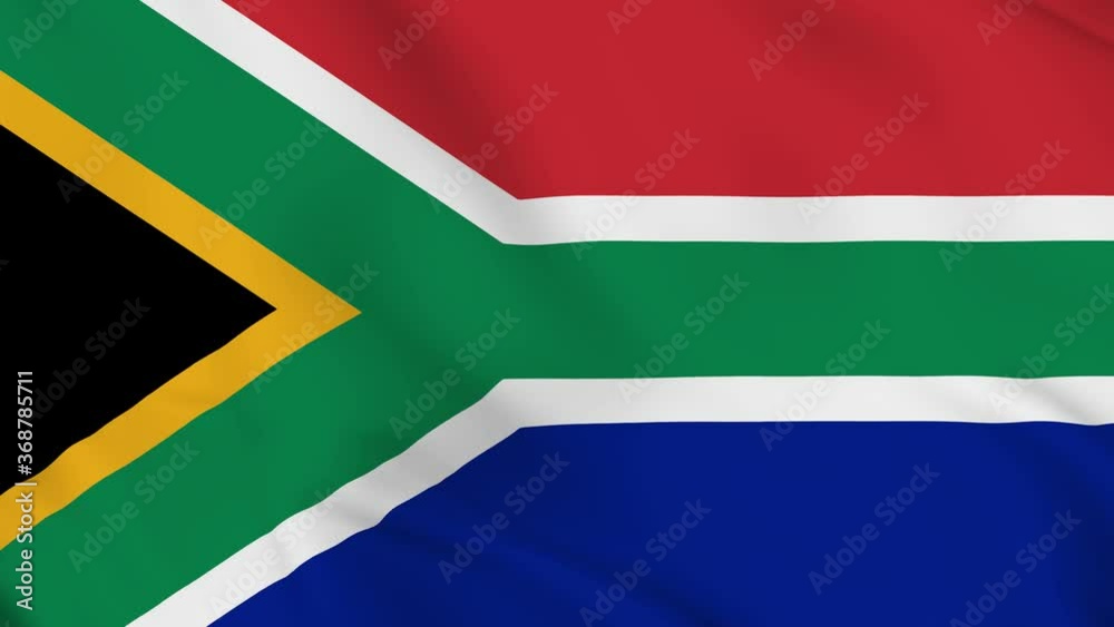 Realistic South African flag waving in the wind. National flag of South ...